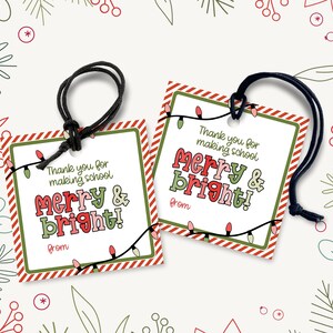 Merry & Bright Holiday Gift Tags – Instant Download Christmas Note for ...