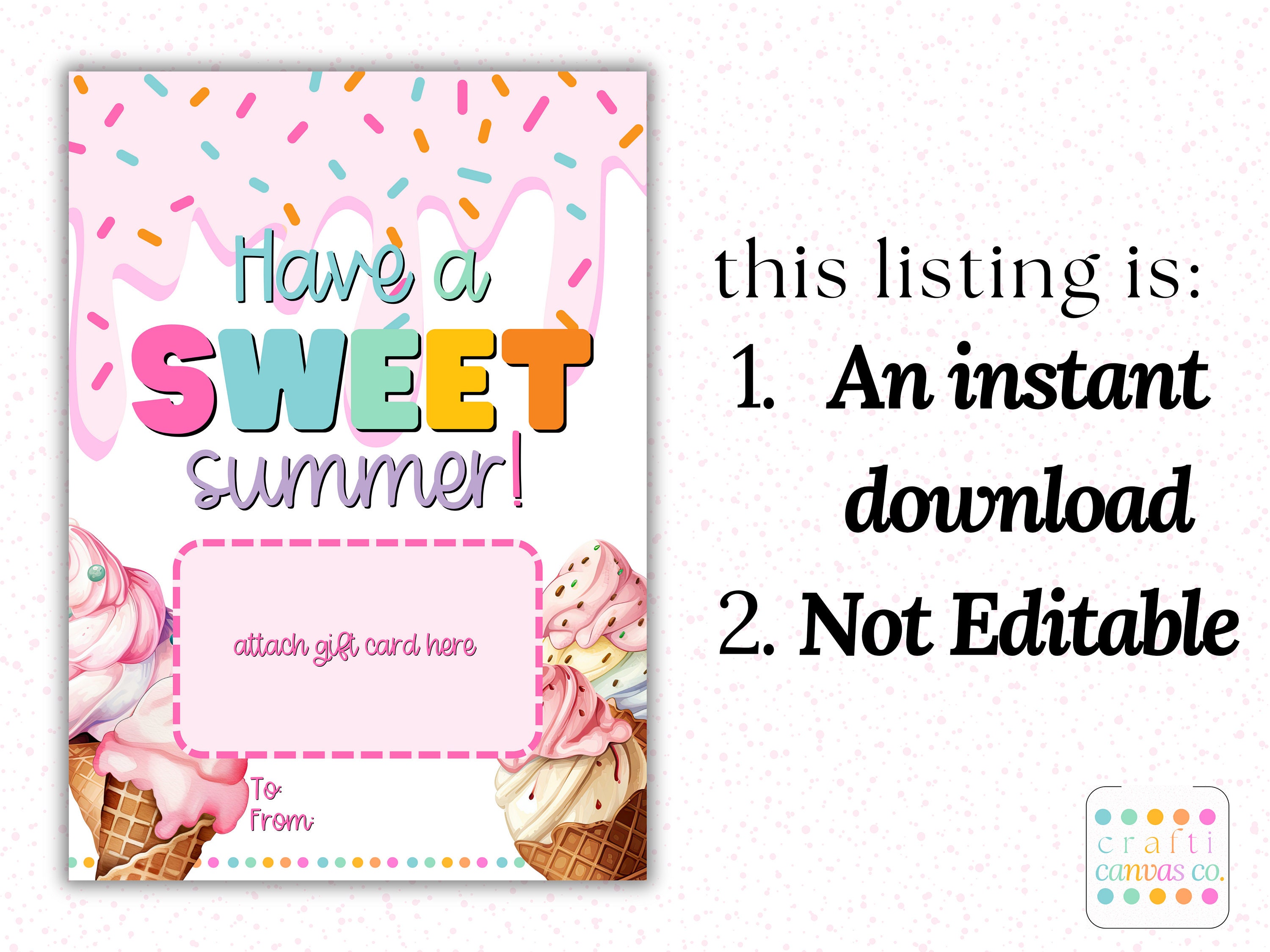 Have a Sweet Summer Gift Card Holder Printable, Ice Cream Teacher Thank ...