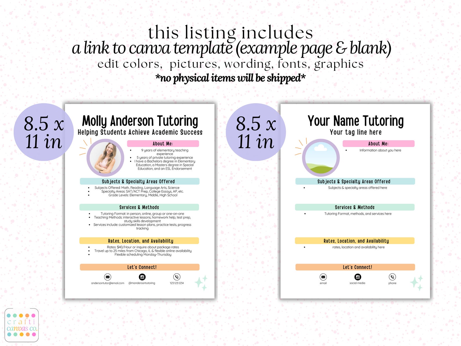 Customizable Tutoring Services Flyer Template, Editable in Canva ...