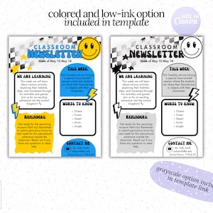 Monthly Classroom Newsletter Editable Template, Teacher Classroom Flyer ...