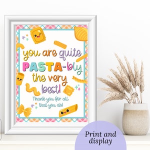 Pasta Teacher Appreciation 8x10 Printable Sign, Luncheon Instant ...