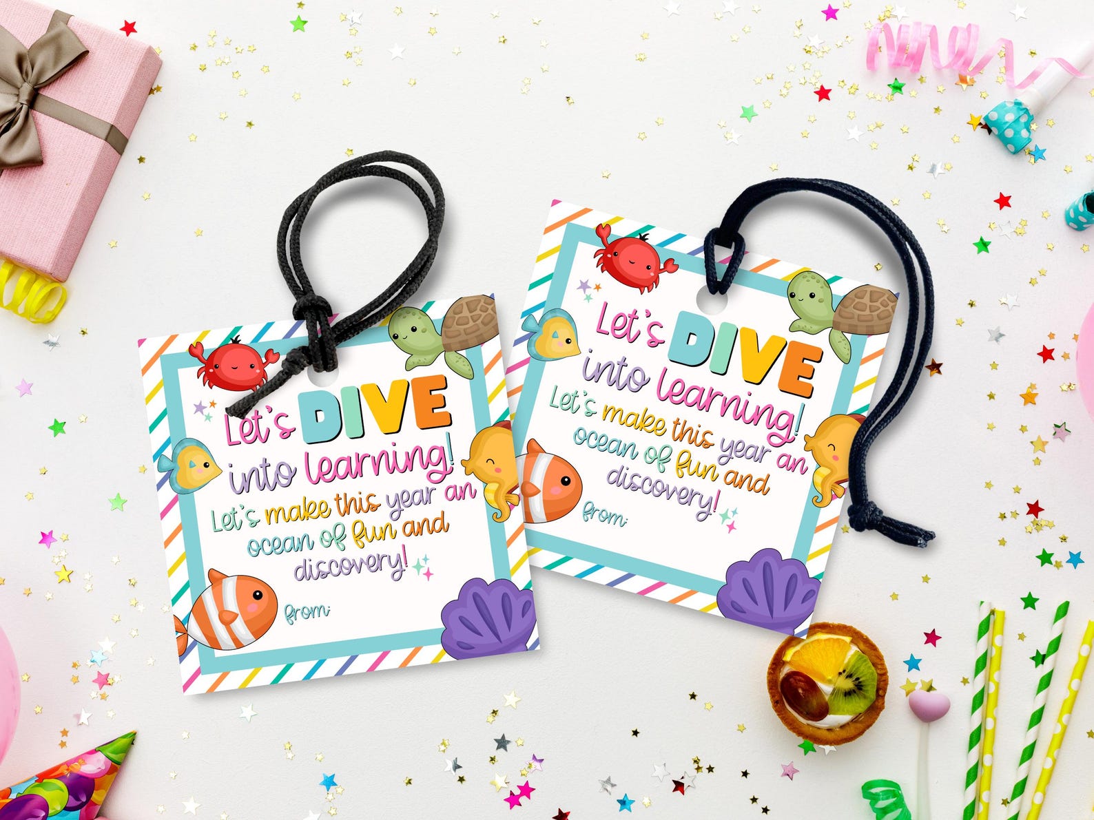 Ocean Student Welcome Gift Tag, Sea Creatures Back to School, Dive Into ...