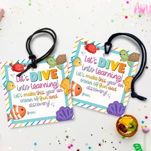 Ocean Student Welcome Gift Tag, Sea Creatures Back to School, Dive Into ...