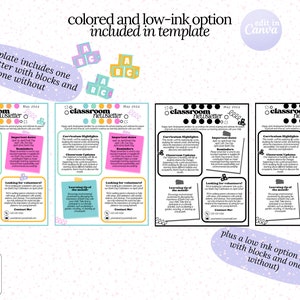 Colorful Classroom Newsletter Editable Template, Monthly Classroom ...