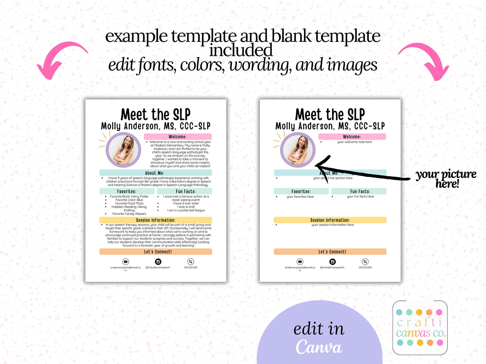 Meet the SLP Template, Editable Speech Pathologist Introduction, Back ...
