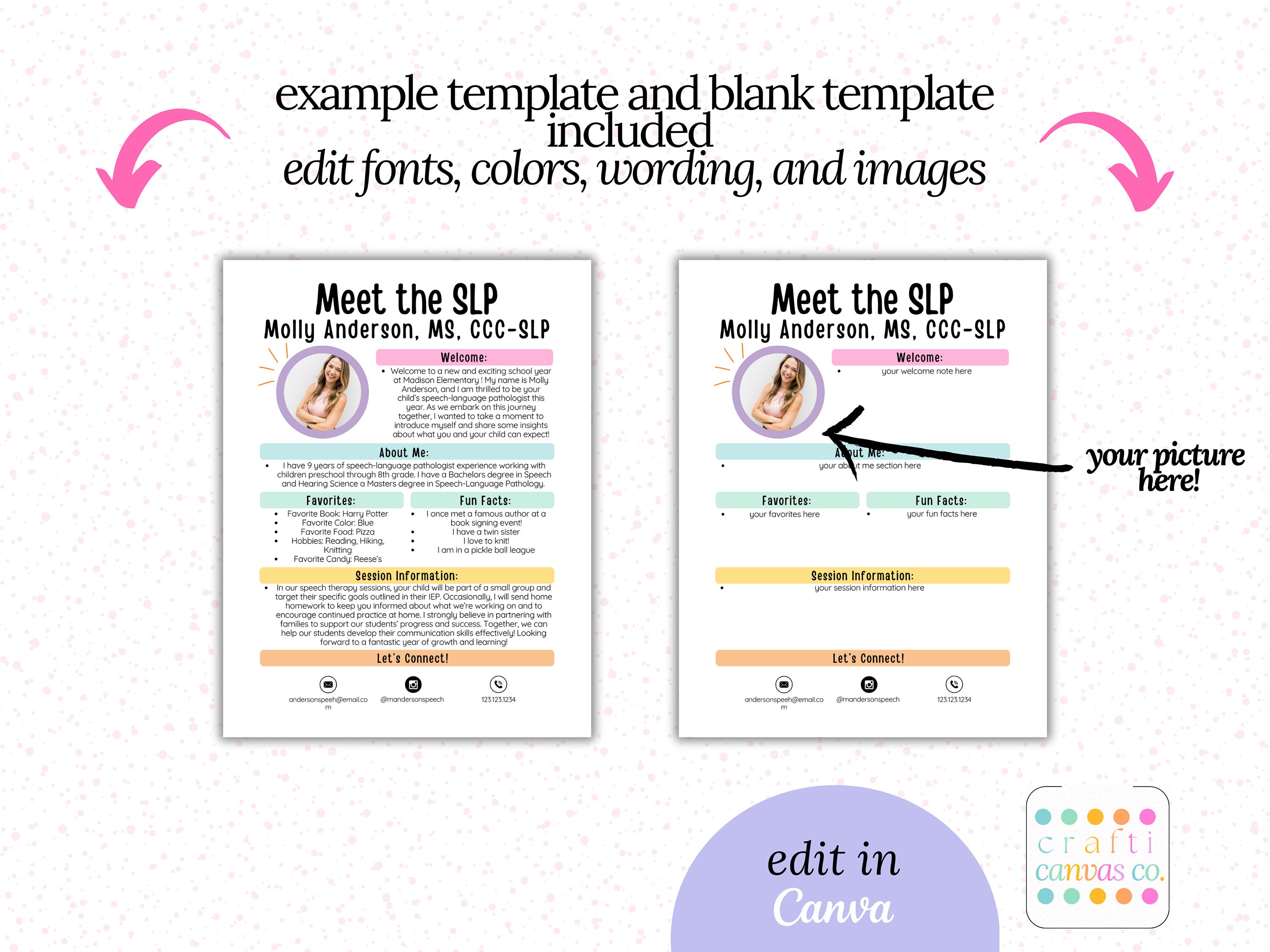 Meet the SLP Template, Editable Speech Pathologist Introduction, Back ...