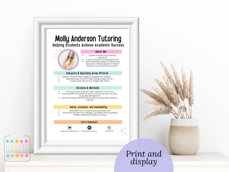 Customizable Tutoring Services Flyer Template, Editable in Canva ...