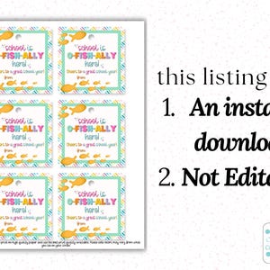 Goldfish Student Welcome Gift Tag, O-fish-ally Back to School, Open ...