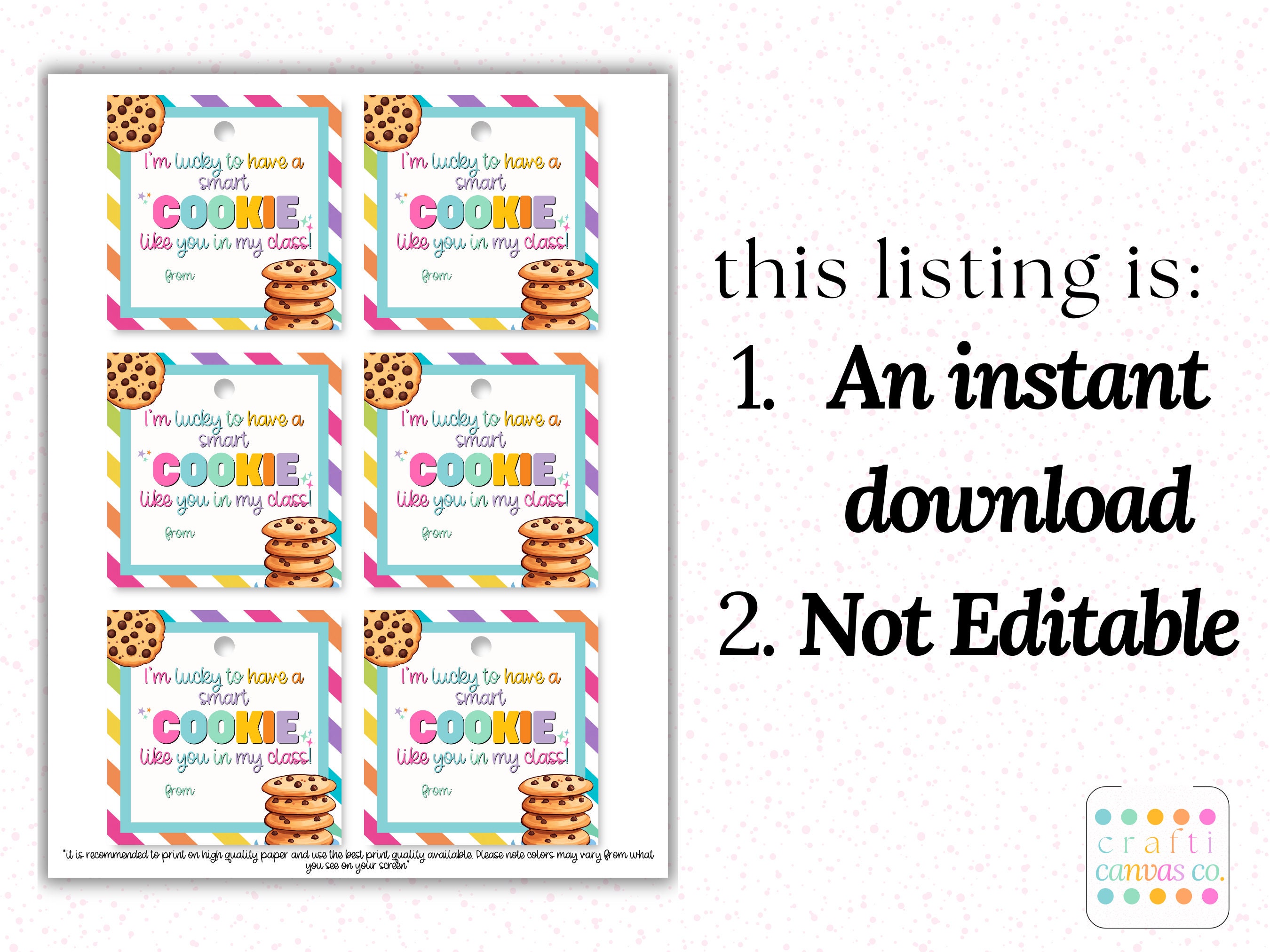 Cookie Student Welcome Gift Tag, Smart Cookie Back to School, Open ...