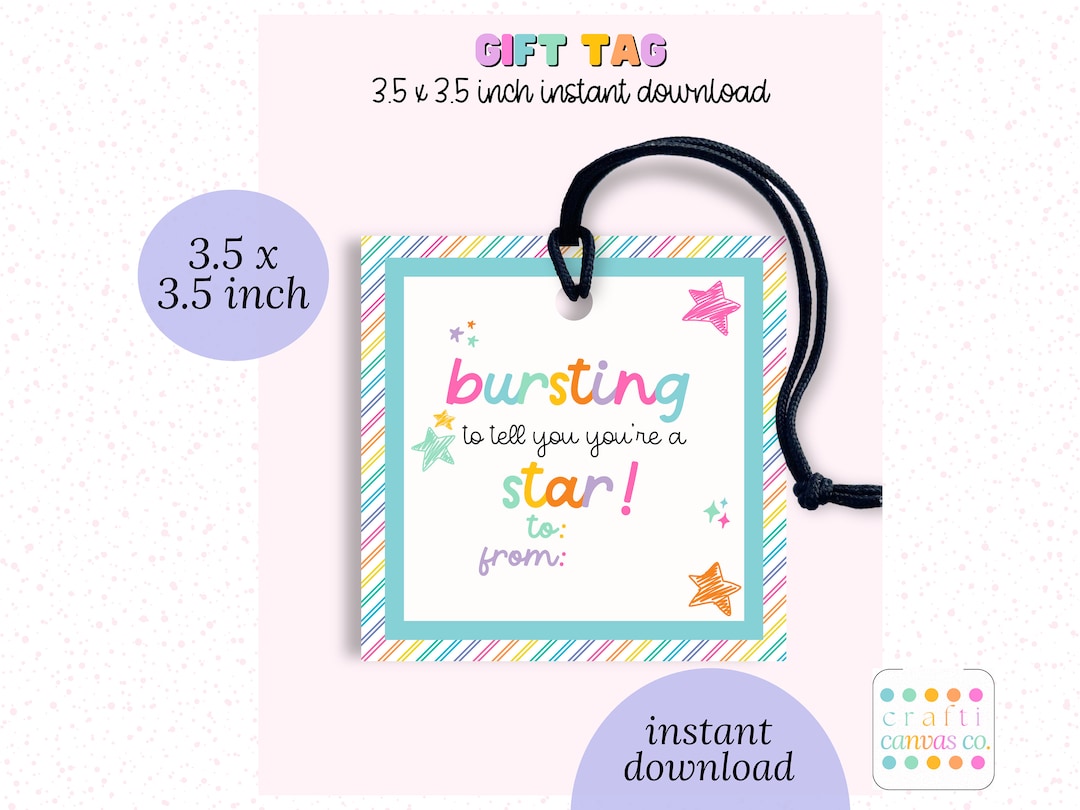Appreciation Star Gift Tag - Perfect for Teachers, Staff, Team, Print ...