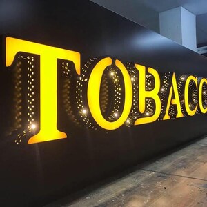 Perforated Letters Business Outdoor Signs, Backlit Stainless Steel 3D ...
