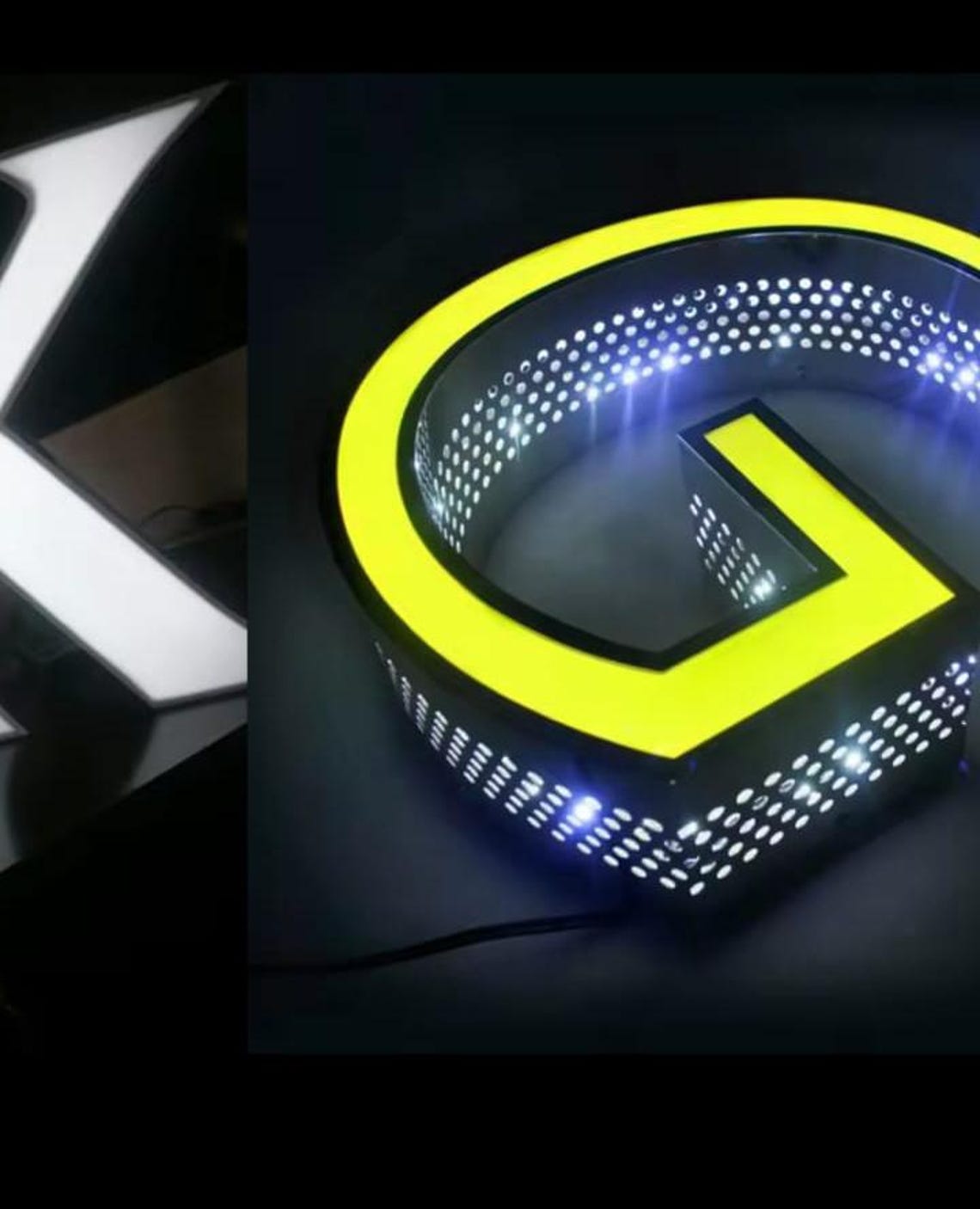 Perforated Letters Business Outdoor Signs, Backlit Stainless Steel 3D ...