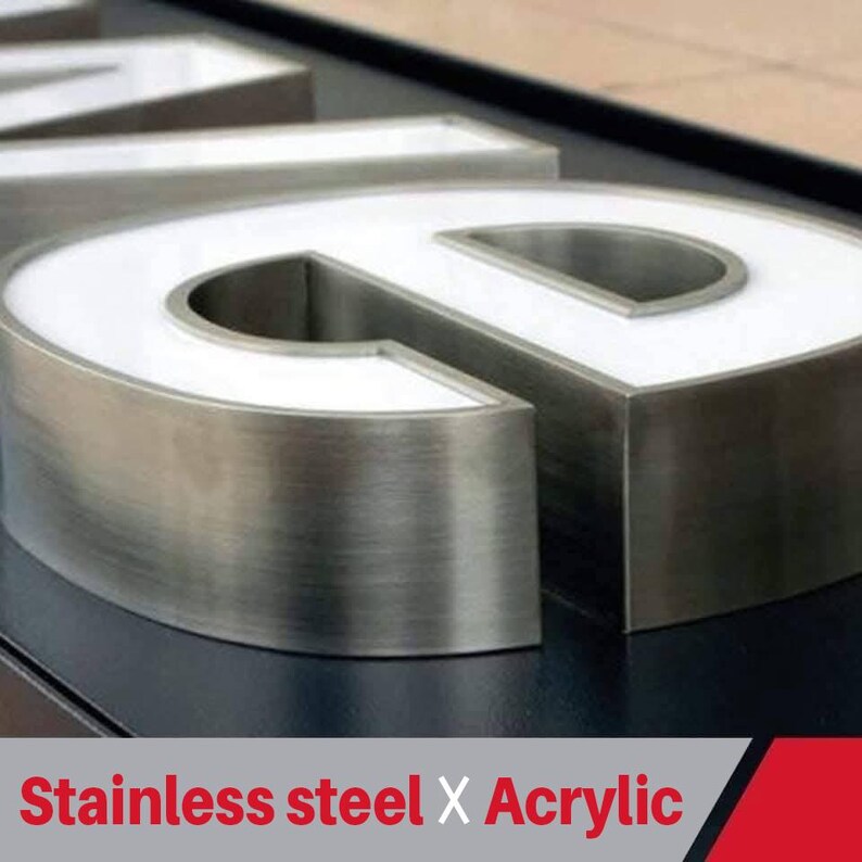 Perforated Letters Business Outdoor Signs, Backlit Stainless Steel 3D ...