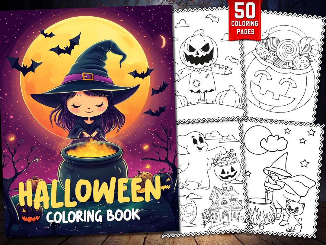 Whimsical Halloween Coloring Book - 50 Printable Pages to Spark ...