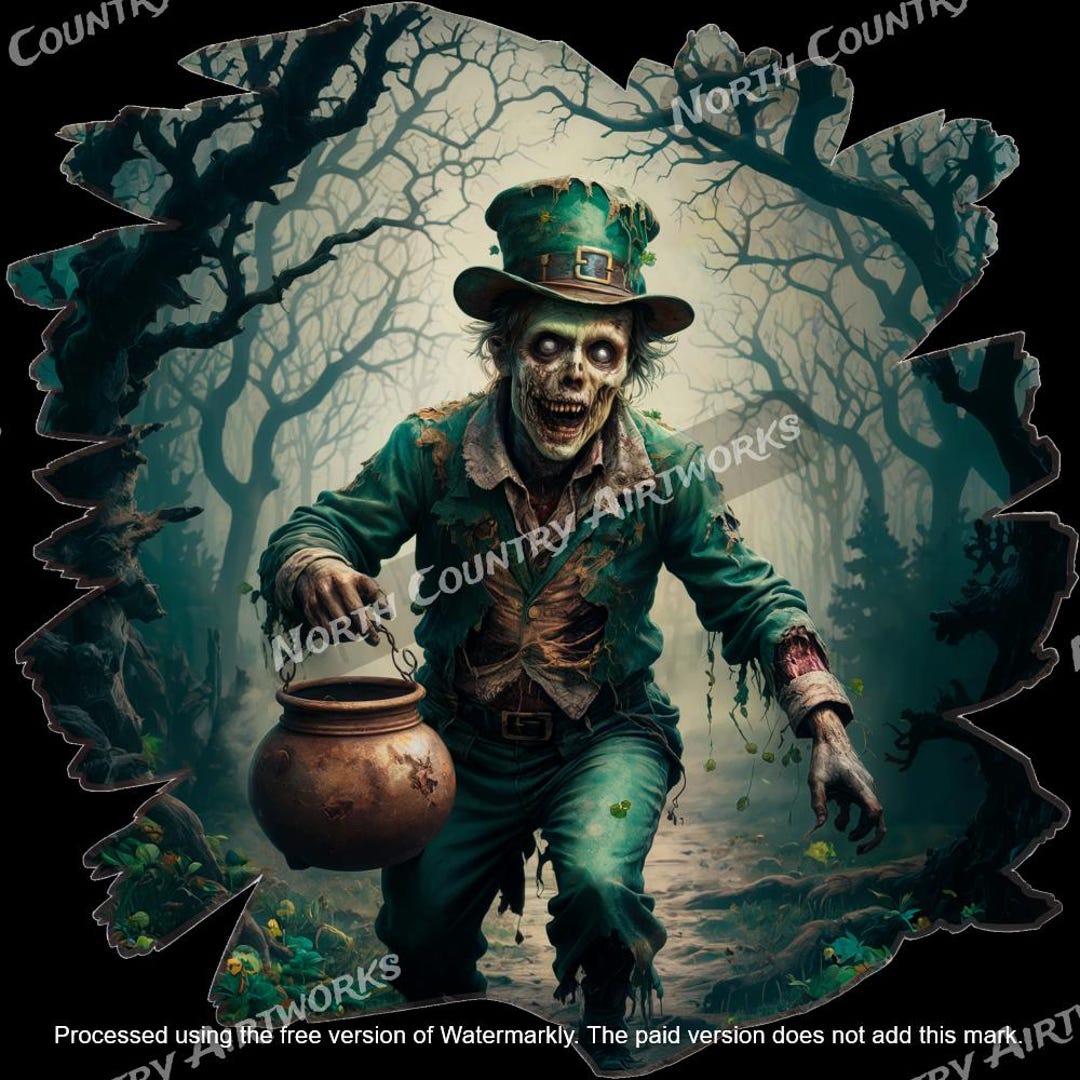 Leprechaun Zombie PNG Clip Art Sublimation Design Digital Download ...