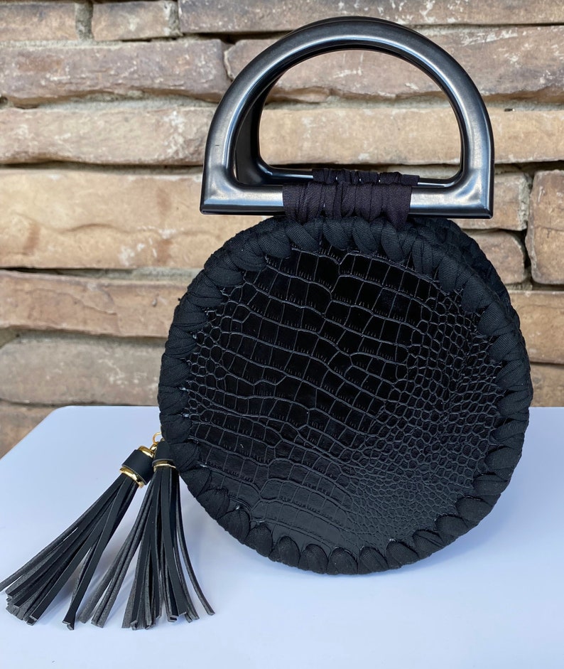 Black Mini Purse "cutie Circle" / Crochet Round Bag / Clutch Purse ...