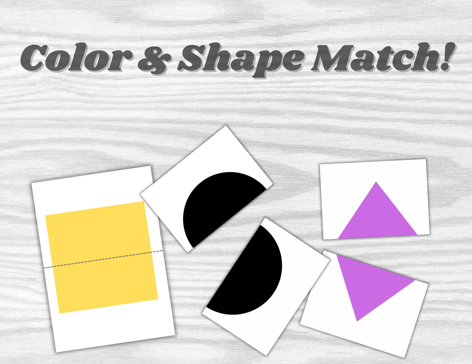 Color and Shape Match Cards - Etsy