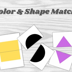 Color and Shape Match Cards - Etsy