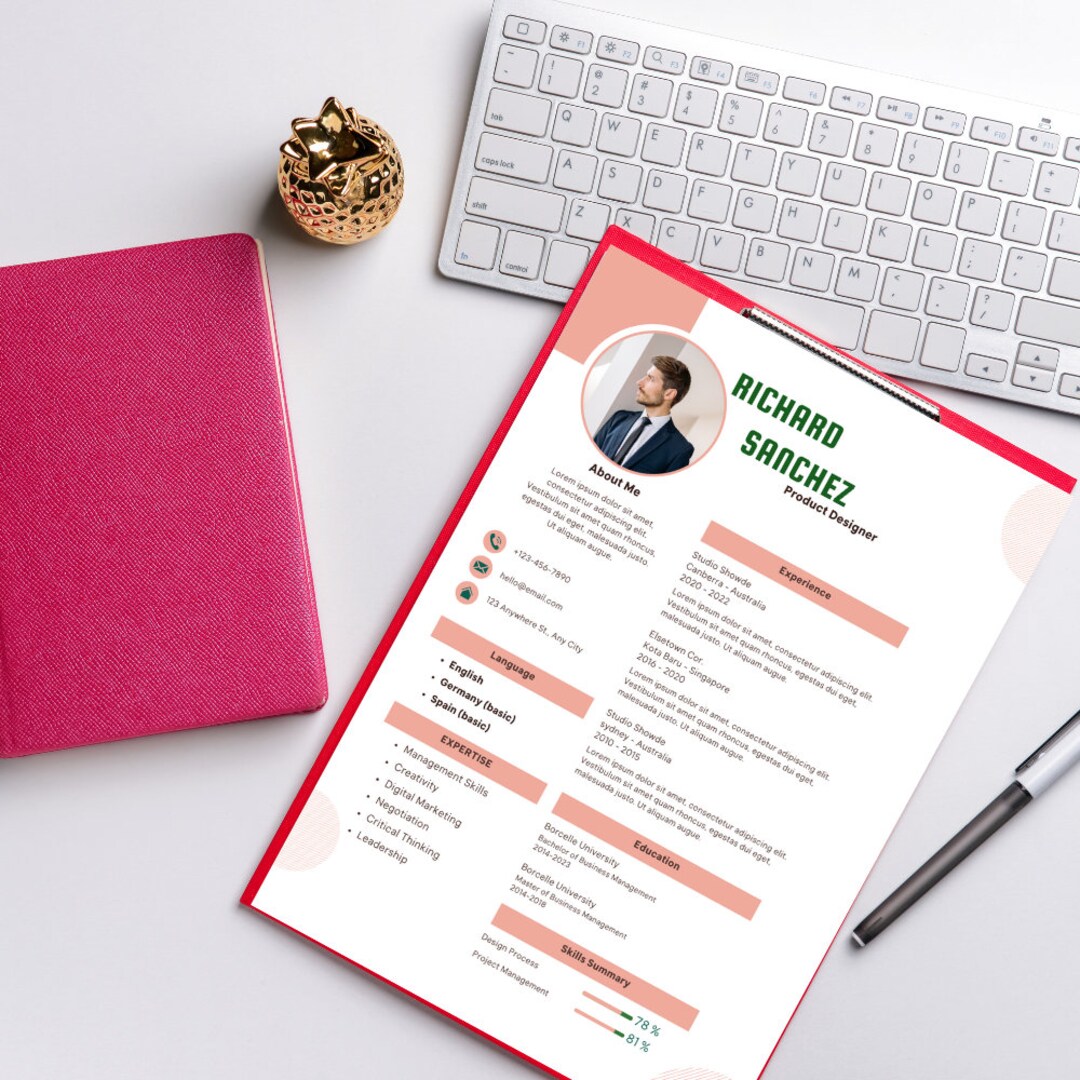 Professional CV Template Editable Resume With Minimalist Design, Cv ...