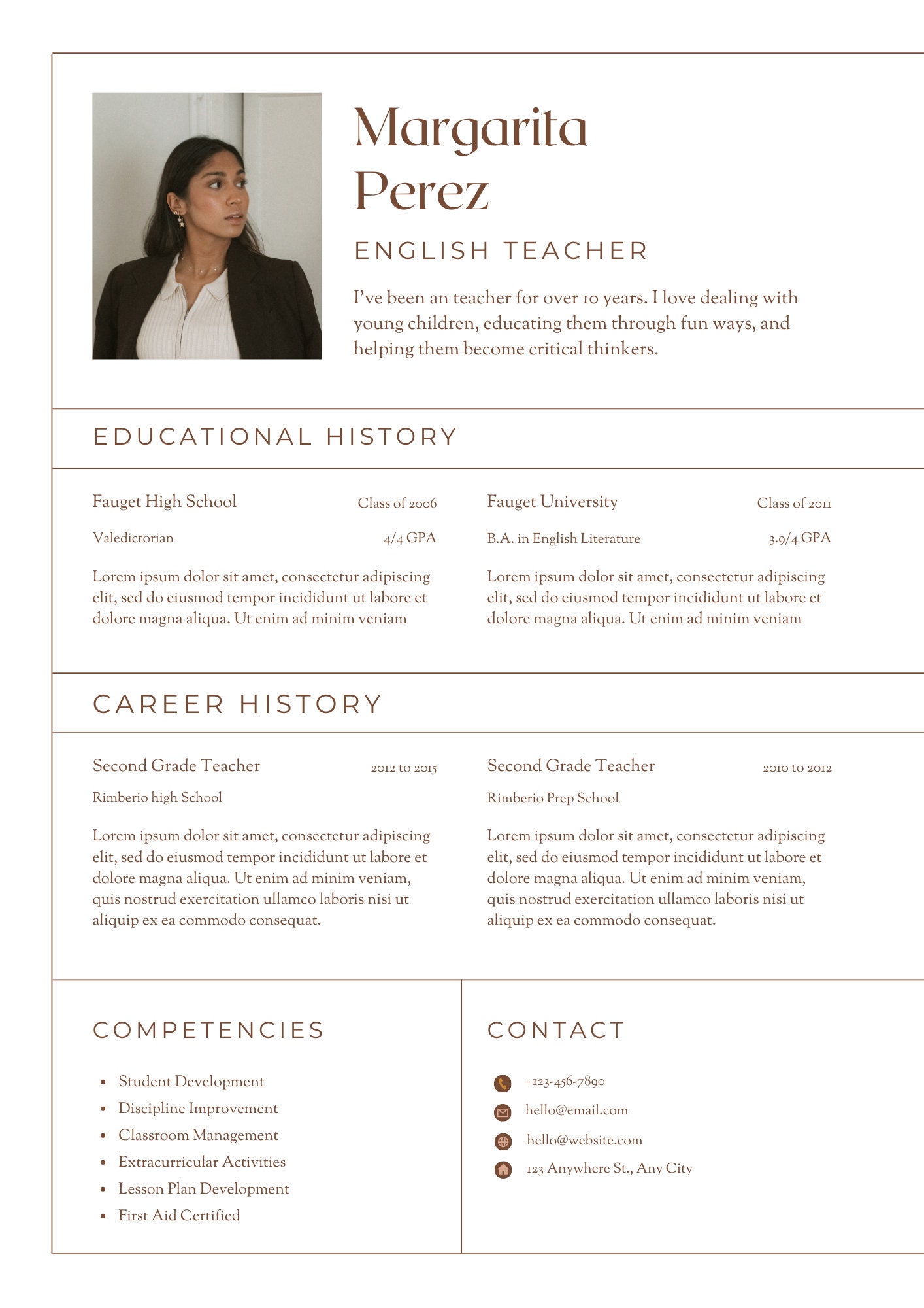 Professional CV Template Editable Resume With Minimalist Design, CV ...