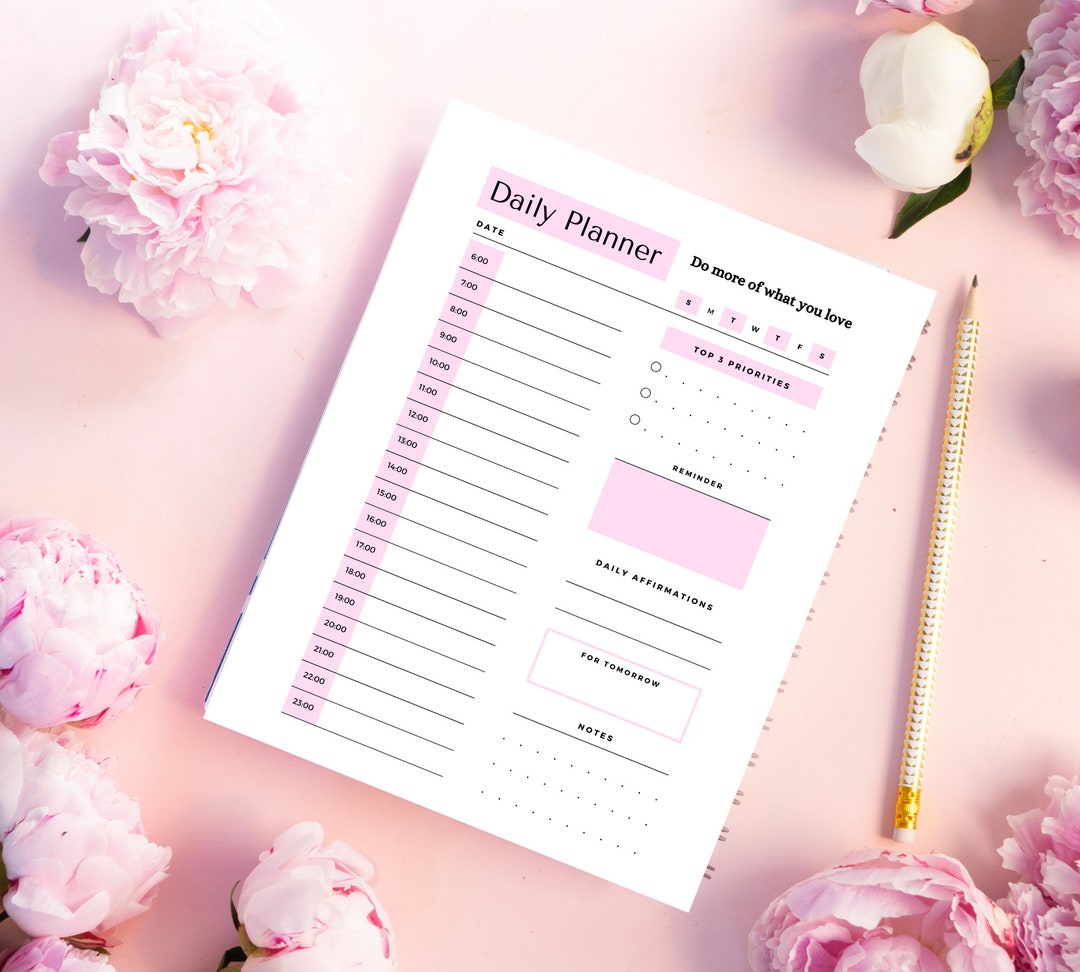 Custom Daily Planner - Stay Organized and Productive, Daily Work ...
