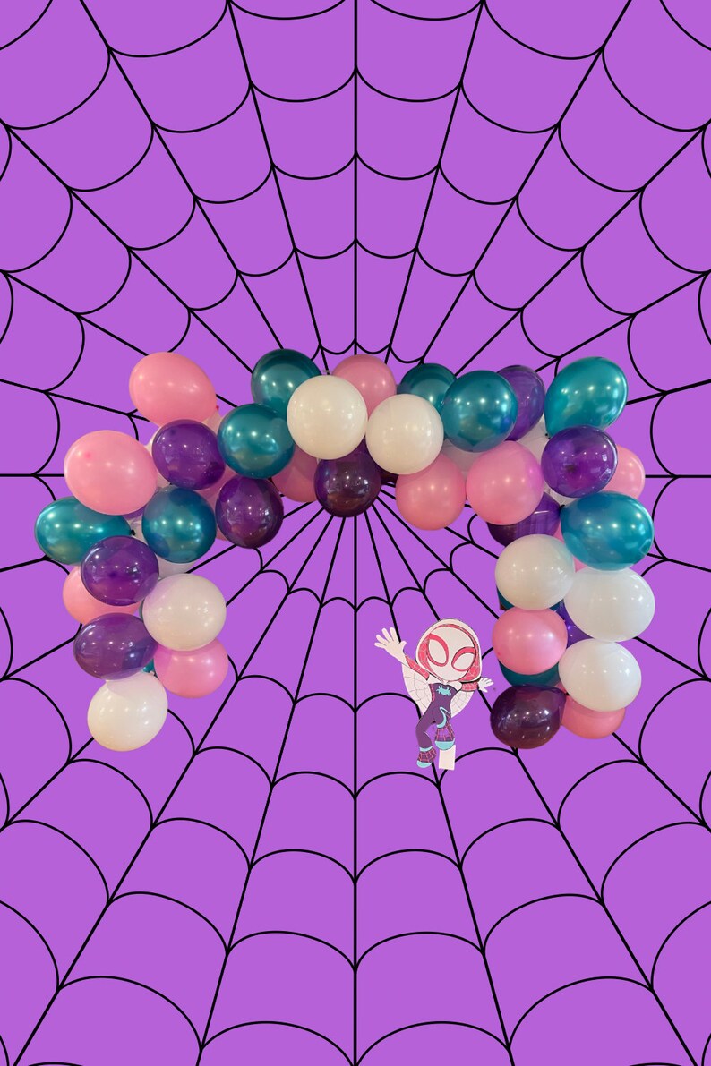 Ghost Spider Inspired Balloon Arch Ghost Spider Party Spider Birthday ...