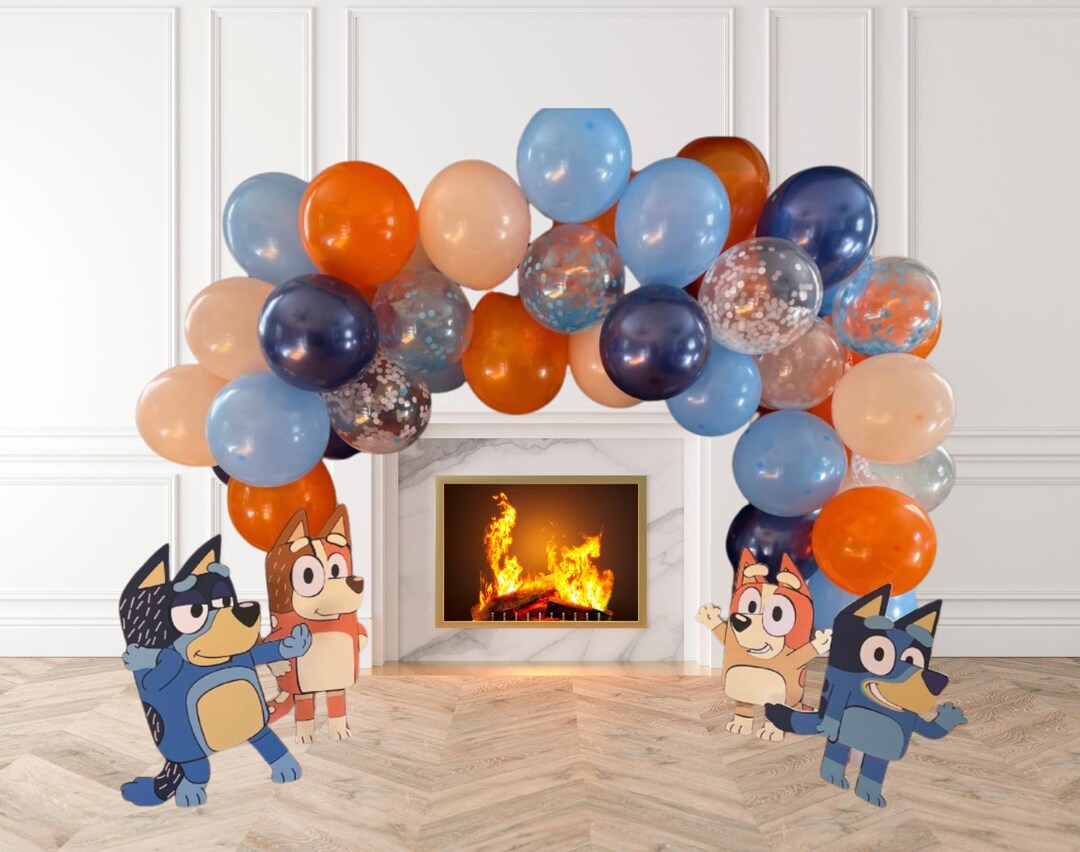 Bluey Inspired Balloon Arch Kit: Orange & Blue Birthday Party Decor - Etsy