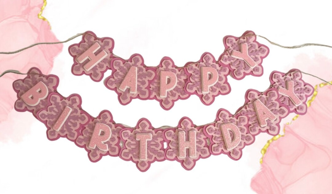 Personalized Frozen Inspired Birthday Banner (pink or Blue) - Elsa ...