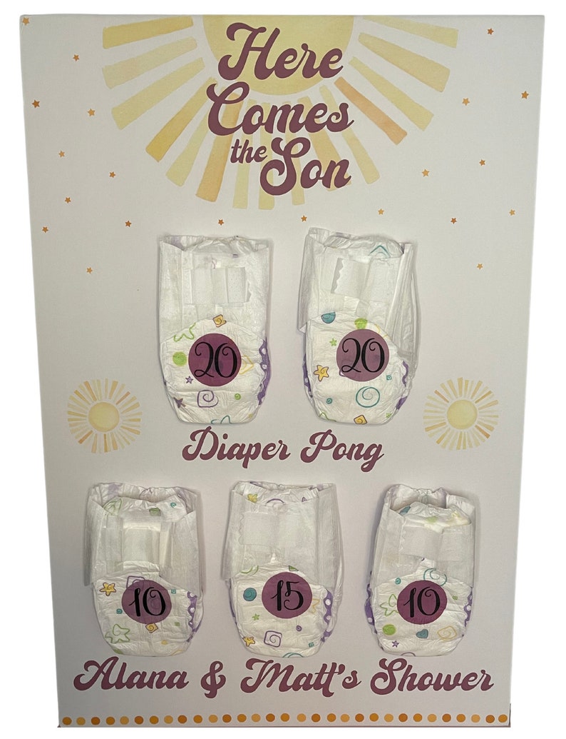 Personalized Handcrafted Boho Diaper Pong Game (20"x30"), Baby Shower ...