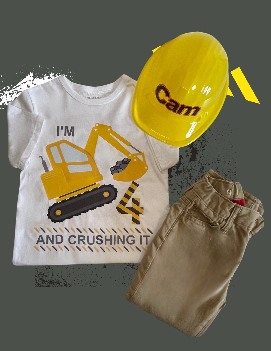 Personalized Construction Shirt, Construction Birthday Party, Excavator ...