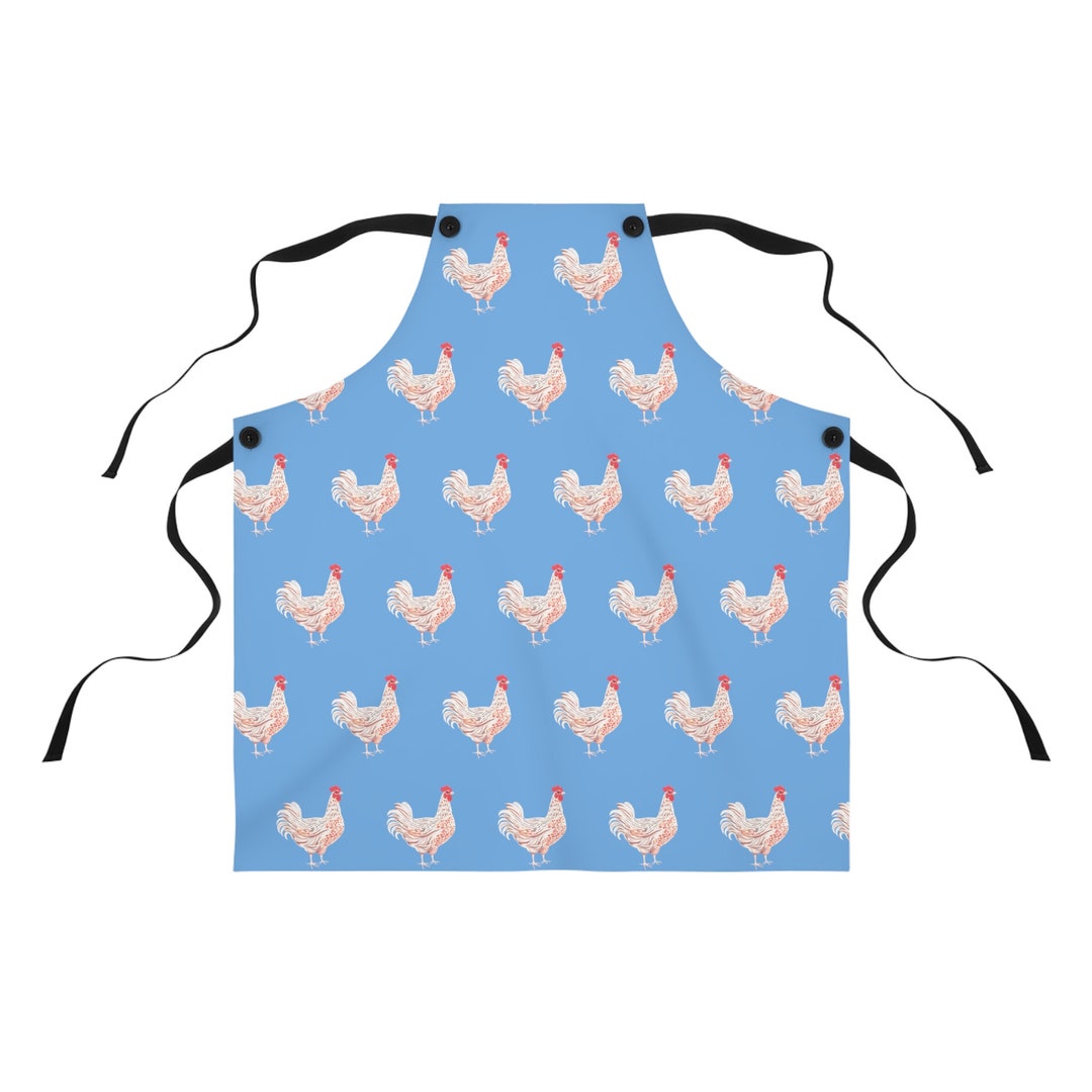 Rustic Blue Chicken Apron, Chickens Print Apron, Chicken Homewares ...