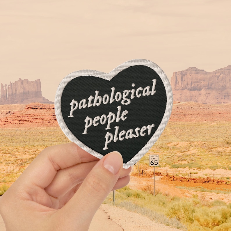 Pathological People Pleaser Embroidered Iron on Heart Patch - Etsy