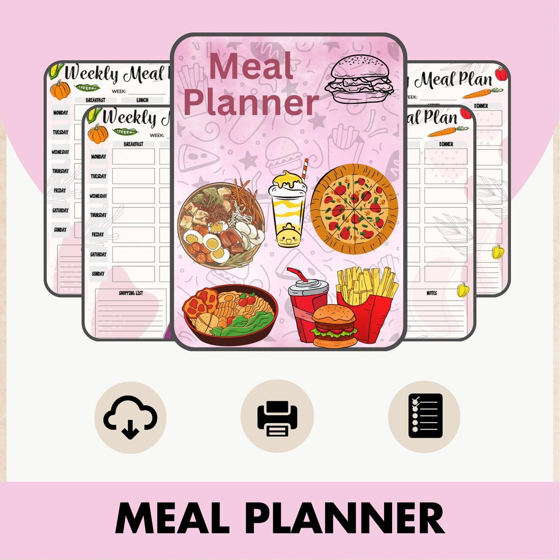 Weekly Meal Planner, Grocery List, Digital Meal Planner, Automated ...