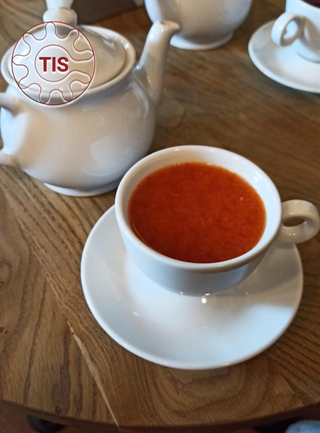 Cup of Tomato Soup and Teapot on a Rustic Wooden Table - Etsy