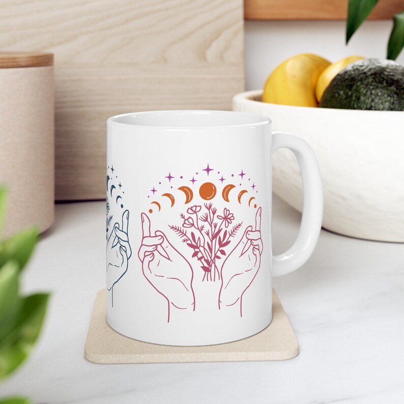 Moon Phases Mug – 11oz Ceramic Coffee Cup for Moon Lovers, Lunar Phase ...