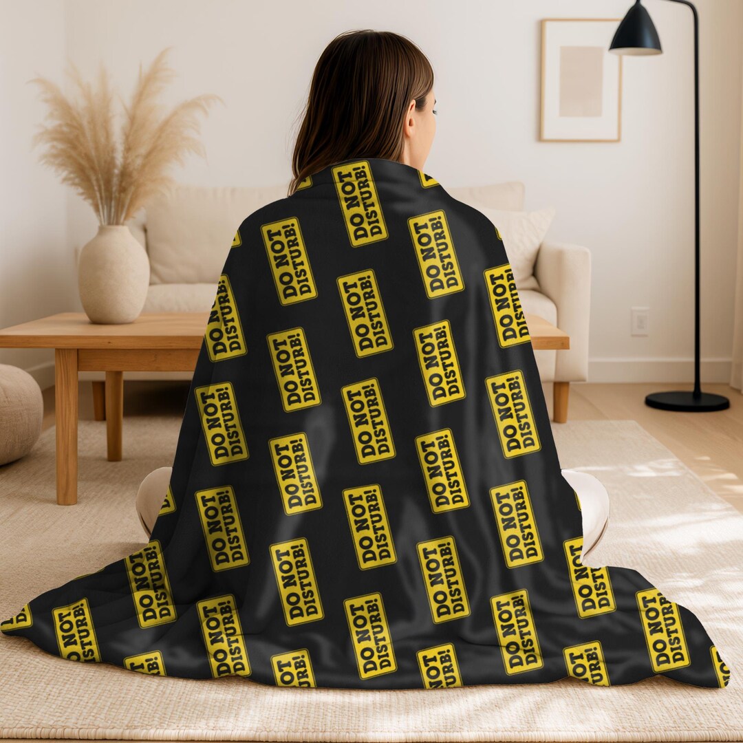 Do Not Disturb Plush Blanket, Funny Introvert Gift, Cozy Velveteen Nap ...