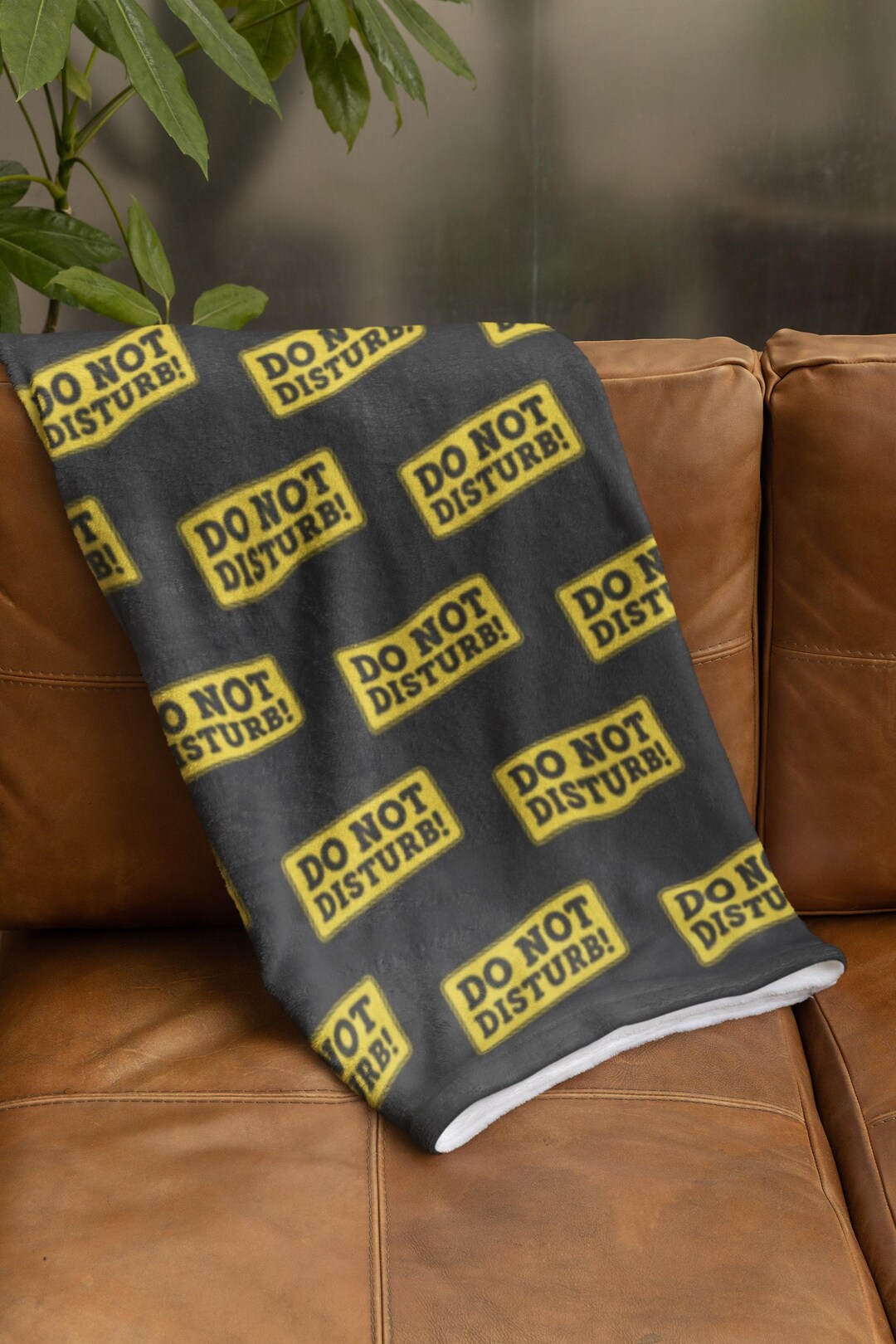 Do Not Disturb Plush Blanket, Funny Introvert Gift, Cozy Velveteen Nap ...