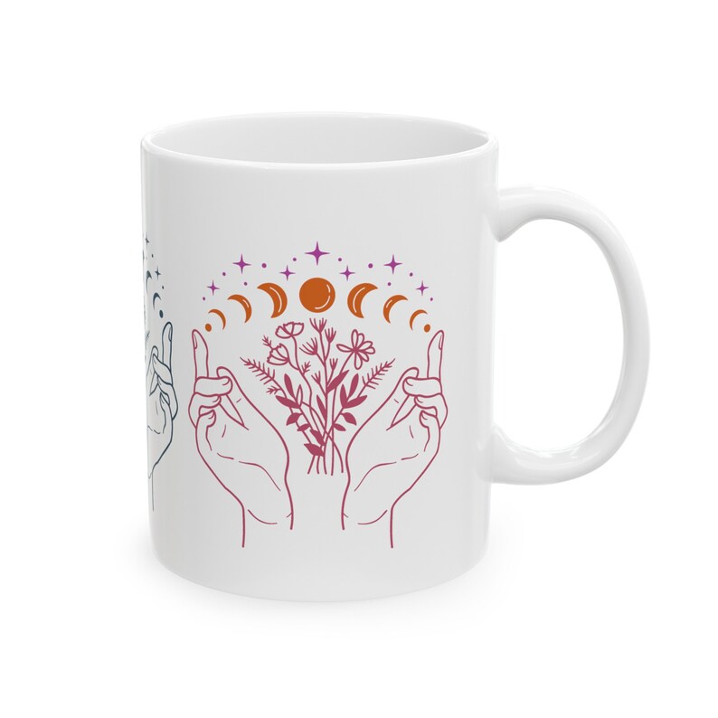 Moon Phases Mug – 11oz Ceramic Coffee Cup for Moon Lovers, Lunar Phase ...