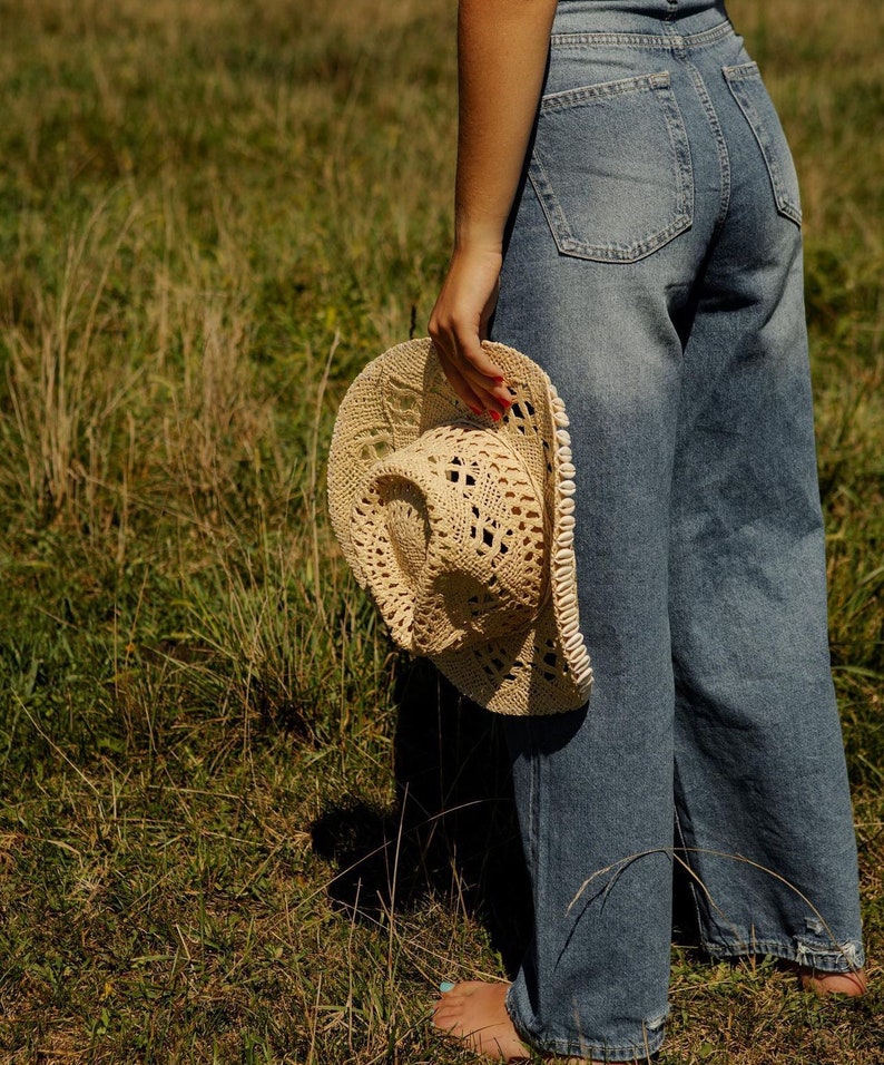 Coastal Cowgirl Western Hat Handmade Cowgirl Hat, Cowrie Shell Cowboy ...