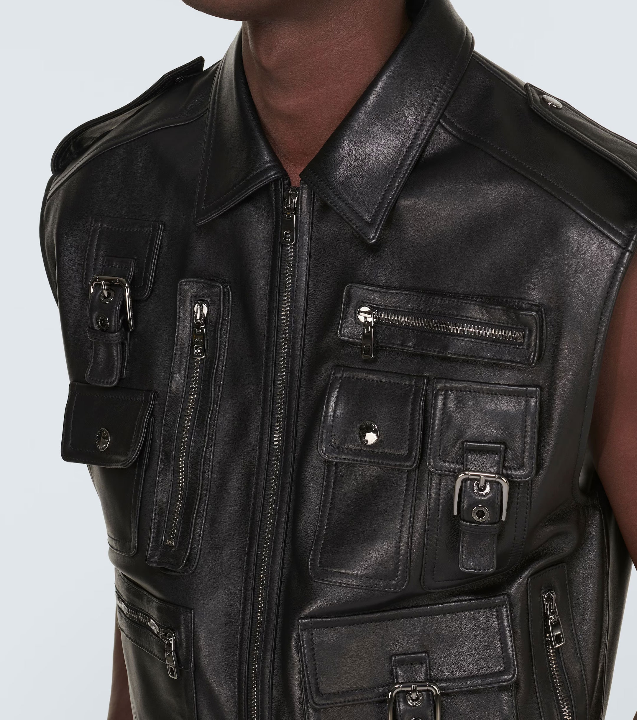 Motorcycle Vest Leather Jacket Men Biker Vest Mens Vest Handmade ...