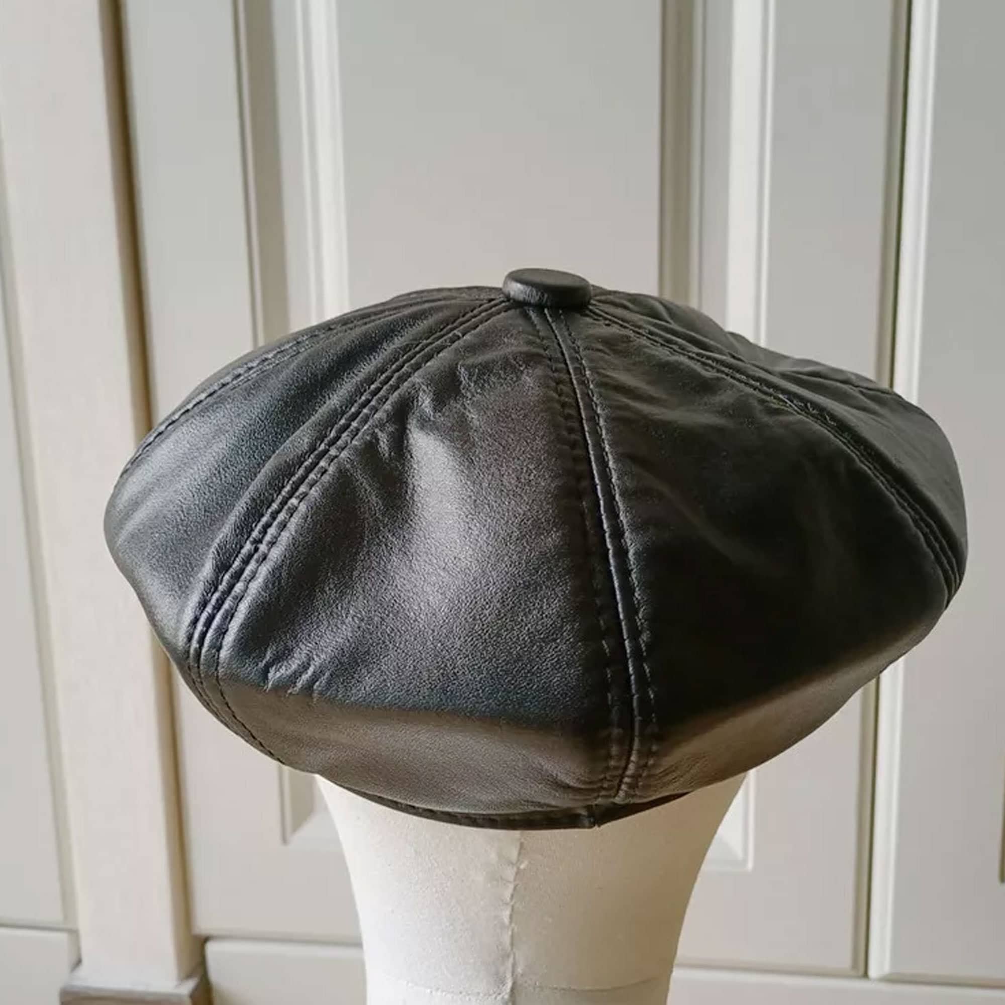 Leather Balloon 8 Panels Crown Cap French Artist Painters Applejack Paper Boy New Men's Women's ...