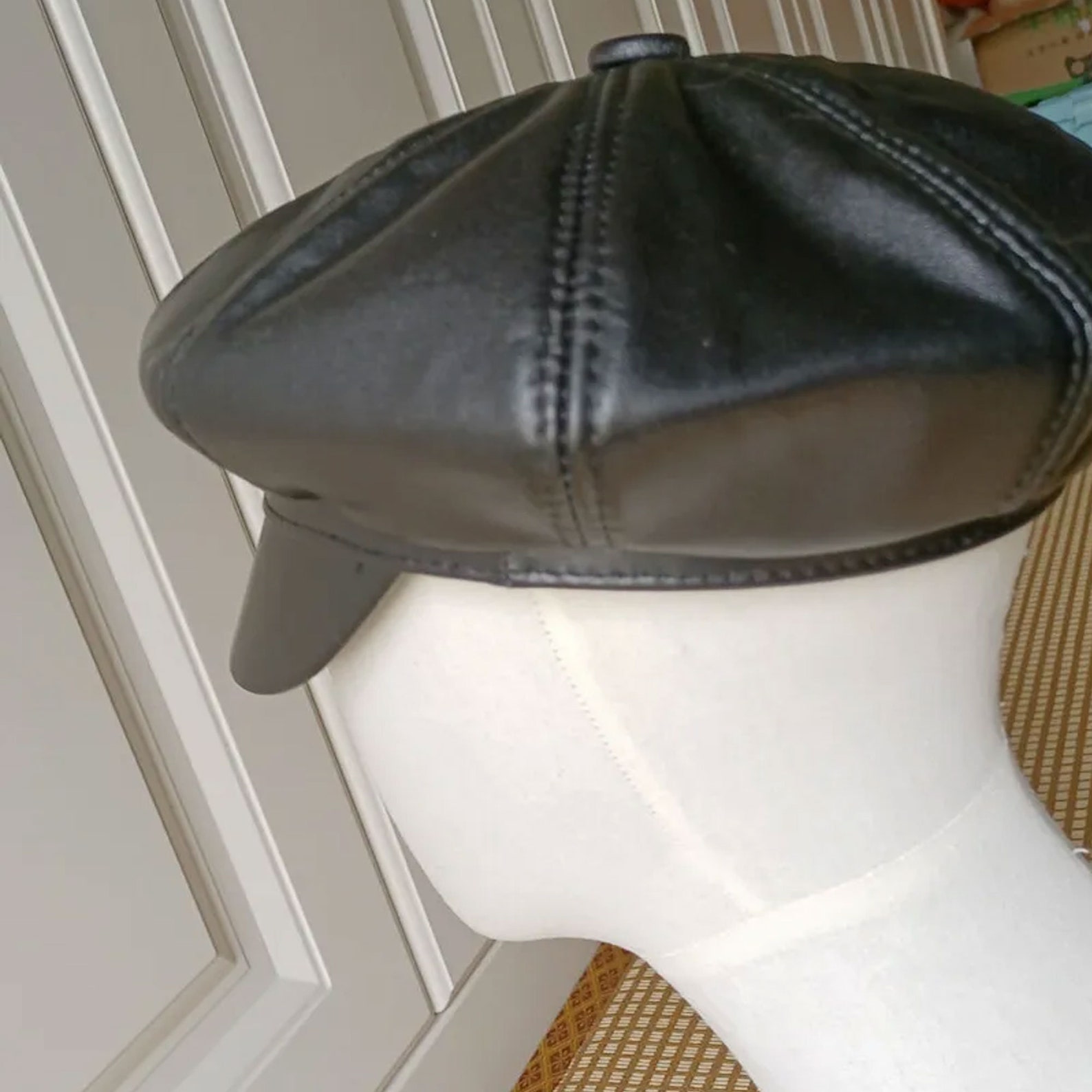 Leather Balloon 8 Panels Crown Cap French Artist Painters Applejack ...