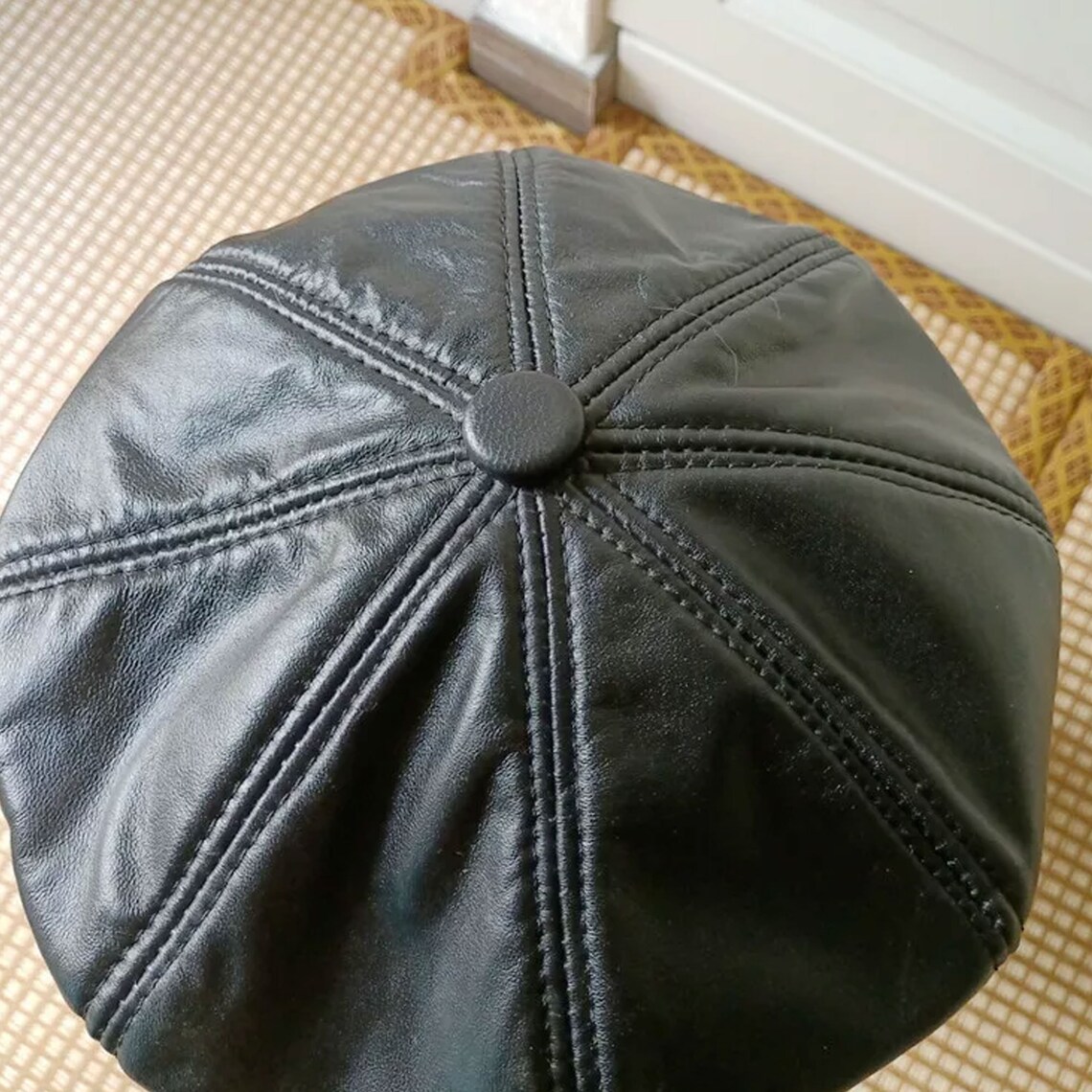 Leather Balloon 8 Panels Crown Cap French Artist Painters Applejack Paper Boy New Men's Women's ...