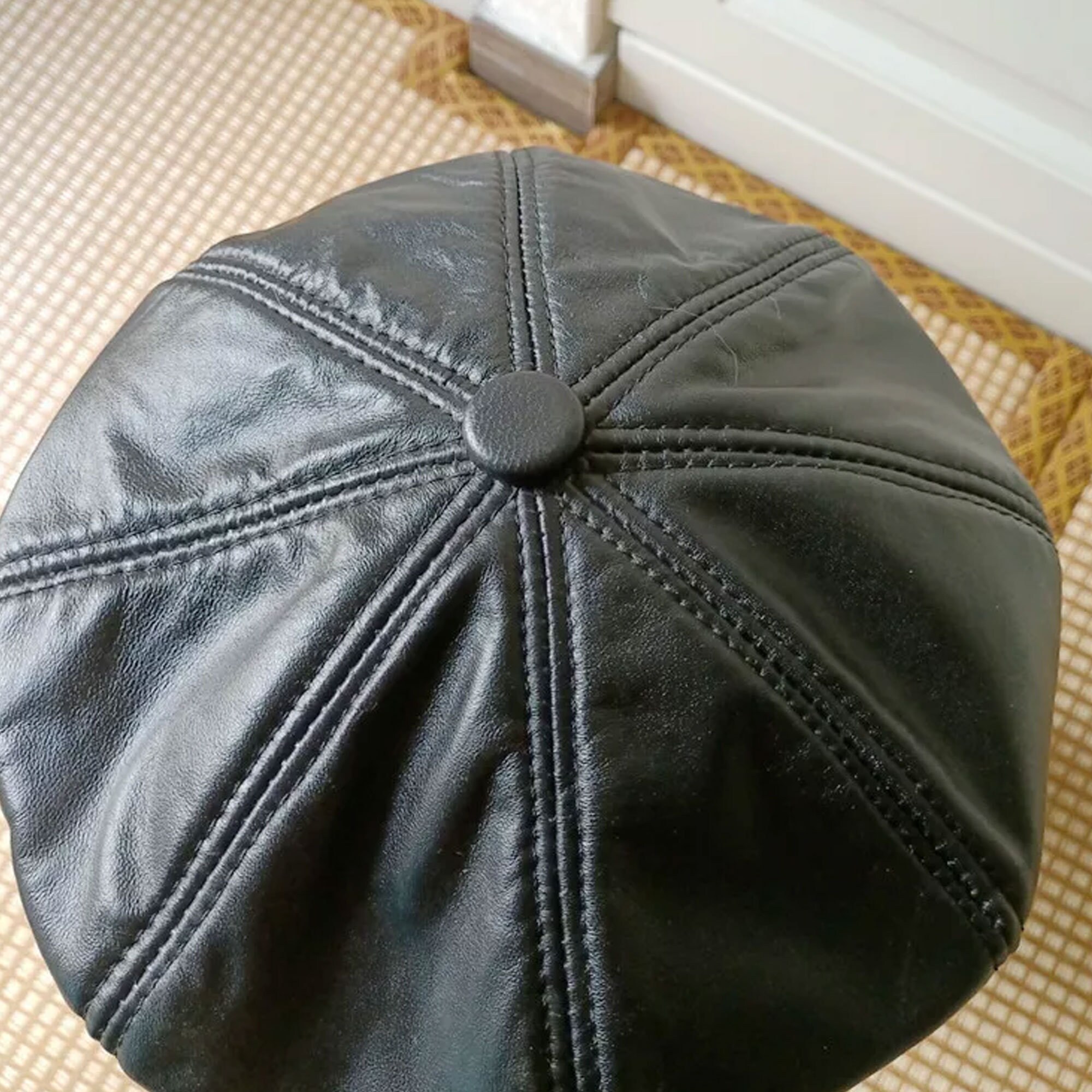 Leather Balloon 8 Panels Crown Cap French Artist Painters Applejack ...