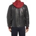 Men's Genuine Black Leather Hood Bomber Jacket Sweatshirt Winter Wear ...