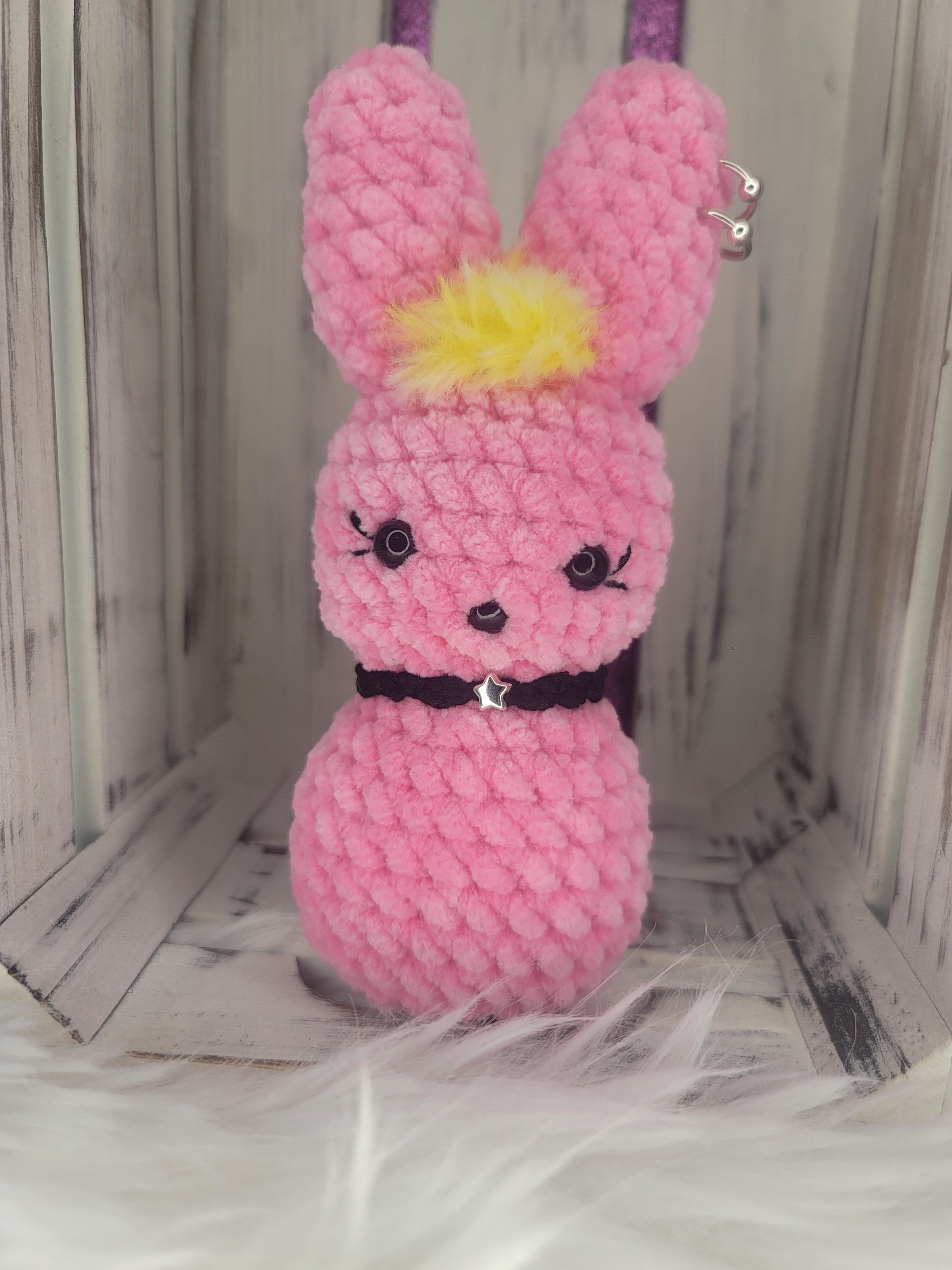 Marshmallow Bunny Peep, Crochet Peep, Emo Peep Bunny, Punk Rock Peep, Easter Bunny, Crochet ...