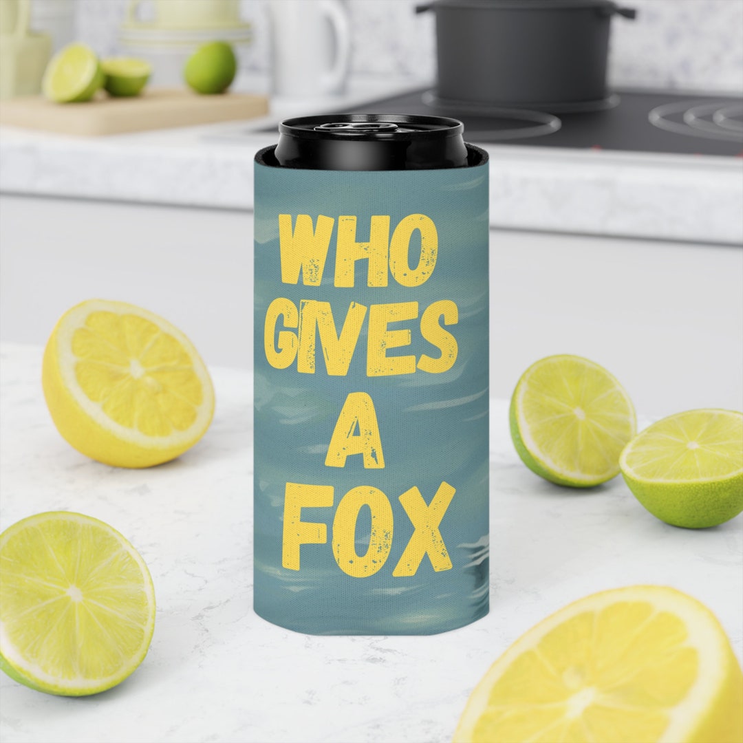 Funny Summer Fox Koozie Slim Beer Can Cooler Sleeve Gift for Him Her ...