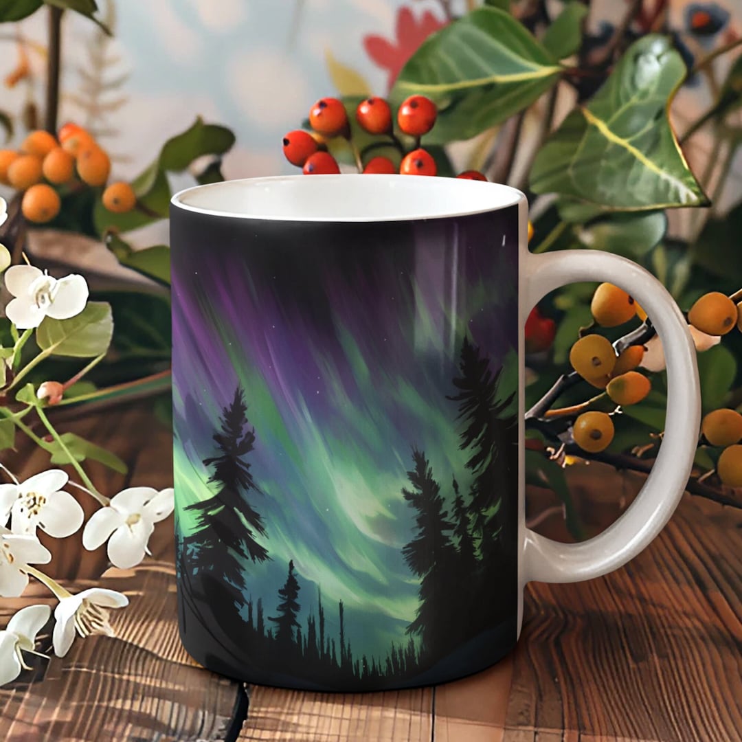 Northern Lights Mug Aurora Borealis Coffee Mug Gift for Her Him Polar ...