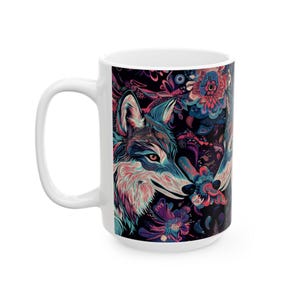Wolves Mug Paisley Psychedelic Wolf Coffee Mug Gift for Her Him Unique ...