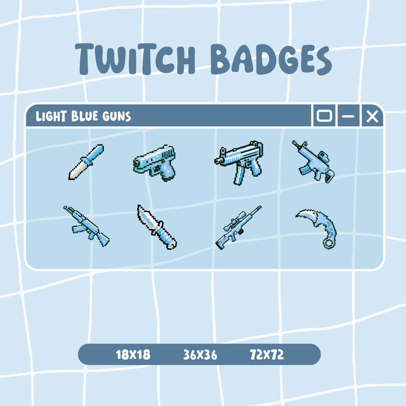 Light Blue Guns Twitch Badges /pixel Art / CSGO CS2 / Counter Strike - Etsy